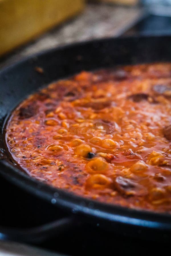 Vertical Shot of a Traditional Spanish Dish Called Socarrat Stock Photo ...