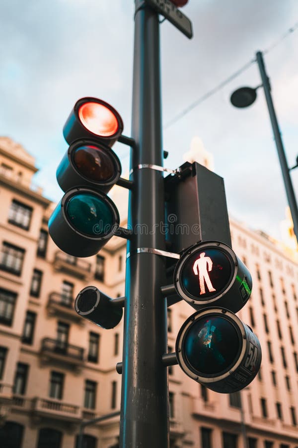 Vertical Shot of Traffic Lights during Daylight Stock Image - Image of ...