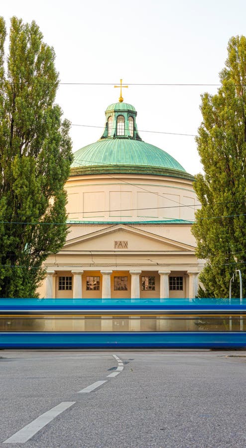 Vertical Shot of a Train with Long Exposure Passing the Ostfriedhof in ...