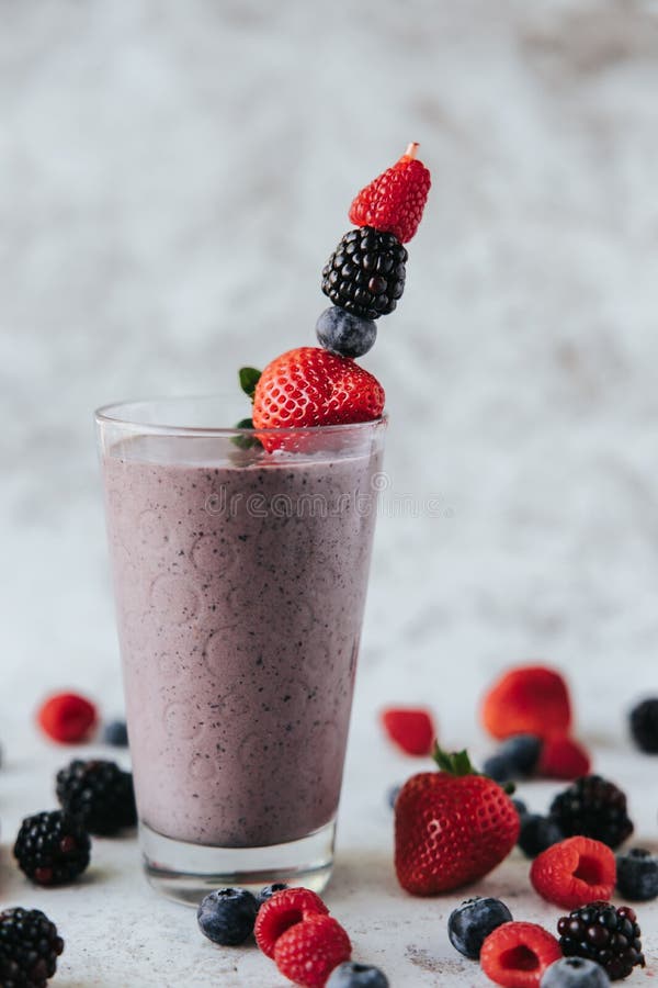 Vertical Shot of a Triple Berry Shake Stock Photo - Image of delicious ...