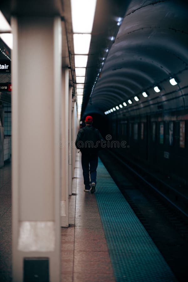 Vertical Shot of the Underground Metro in Chicago Stock Photo - Image ...