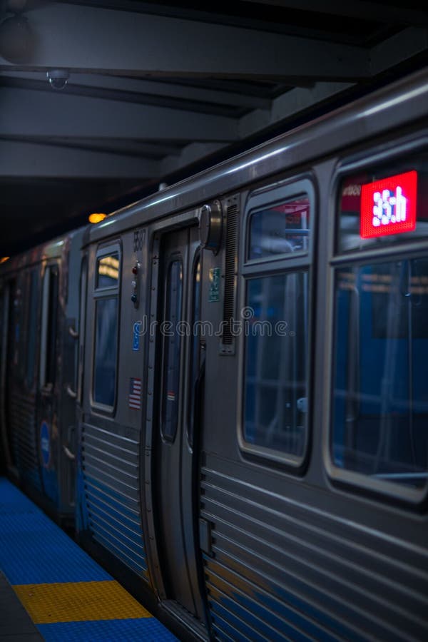 Vertical Shot of the Underground Metro in Chicago Stock Photo - Image ...