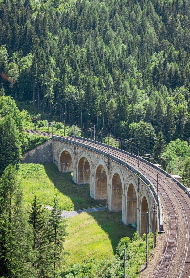 Vertical Shot of a Viaduct Bridge in the Mountains Stock Photo - Image ...