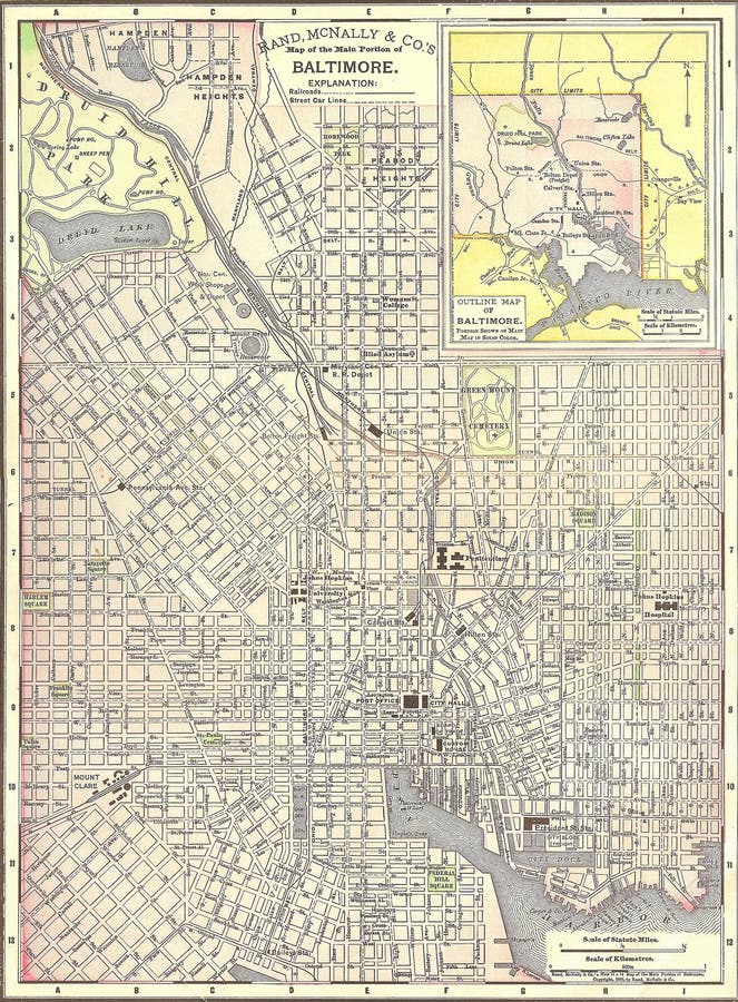 Vertical Shot of the Vintage 1891 Map of Brooklyn Stock Image - Image ...