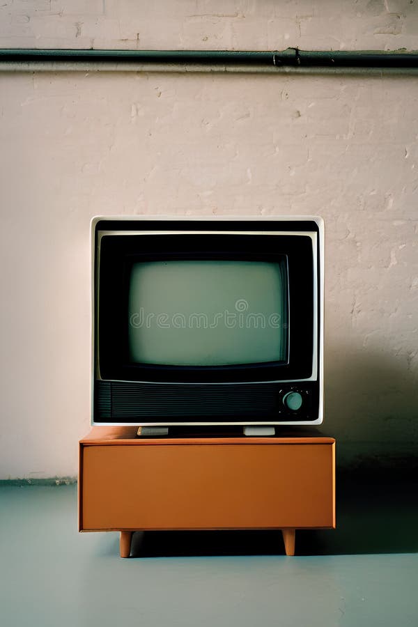 Vertical Shot of Vintage Retro Style Old Television Stock Photo - Image ...