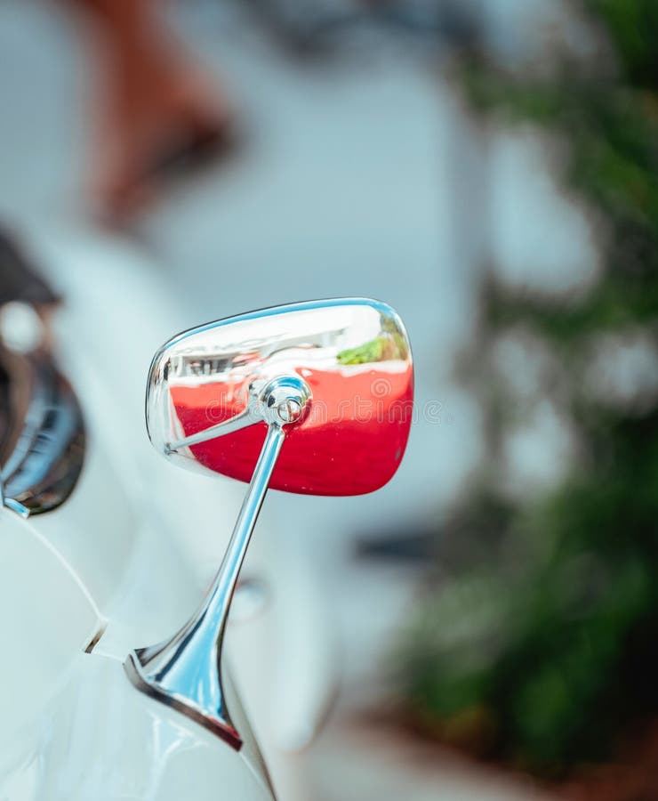 Vertical Shot of a Vintage Vehicle S Side Mirror Reflecting the Light ...