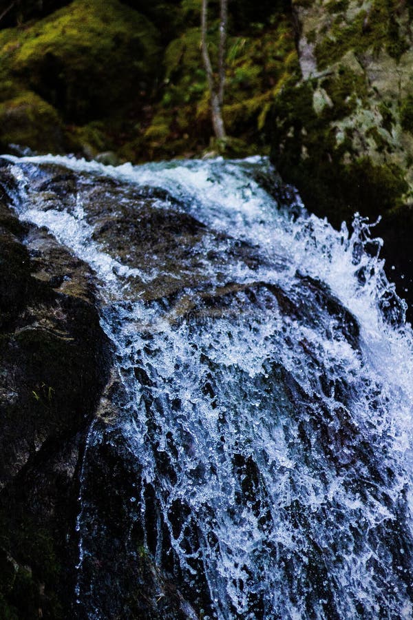 Vertical Shot of Water Flows on Rocks Stock Image - Image of rocks ...