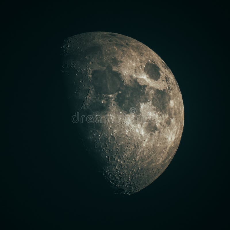 Vertical Shot of the Waxing Gibbous Moon in the Night Sky Stock Image ...