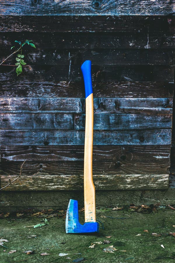 Vertical Shot of a Weathered Rusty Axe Stock Photo - Image of striped ...