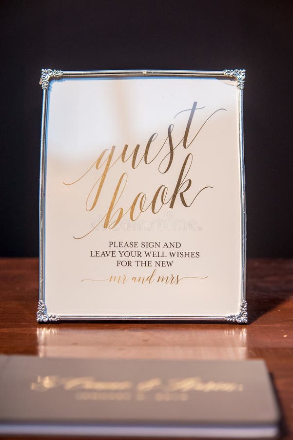 Vertical Shot of a Wedding Guest Book for Writing Wishes Stock Image ...