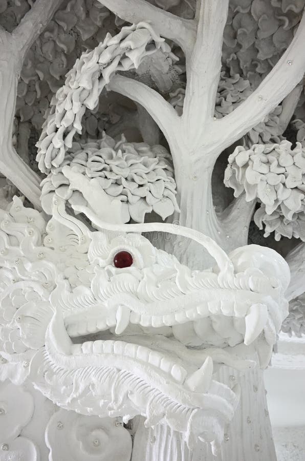 Vertical Shot of a White Dragon Sculpting Stock Image - Image of asia ...
