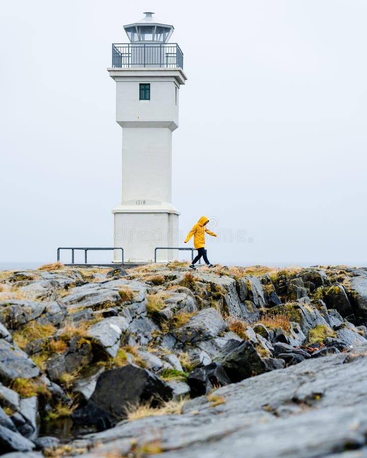 Old Lighthouse, Akranes, Iceland Stock Photo - Image of house, maritime ...