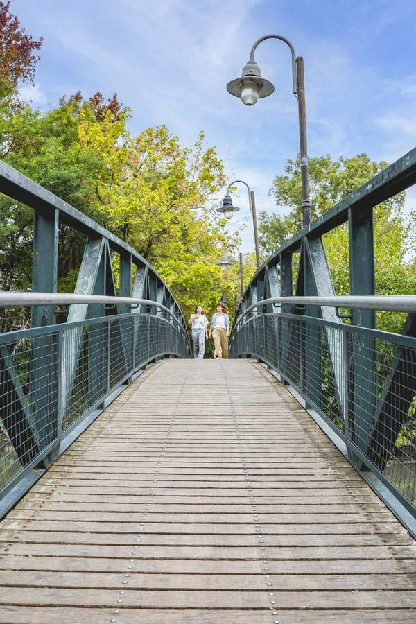 Vertical Shot of Women Sharing Laughter As they Stroll Over a Beautiful ...