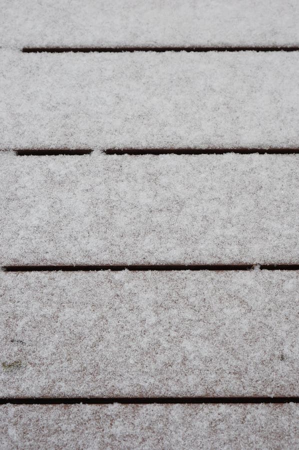 Vertical Shot of Wooden Timber Floor Covered by Snow Stock Image ...