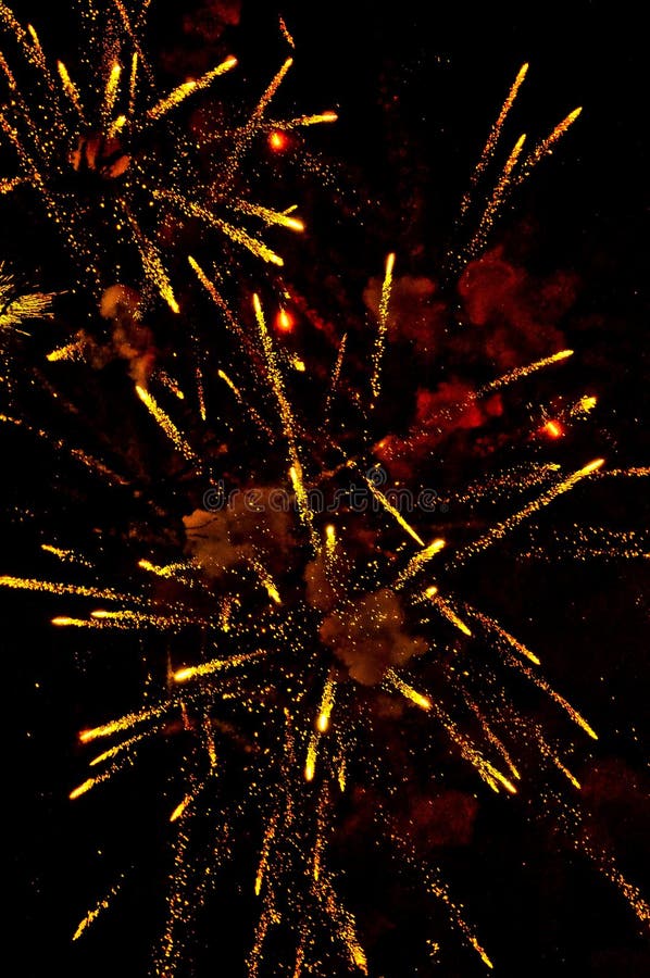 Vertical Shot of Yellow and Red Fireworks Stock Photo - Image of ...