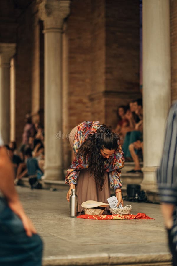 Vertical Shot of a Young Female Having a Performance in Front of a ...
