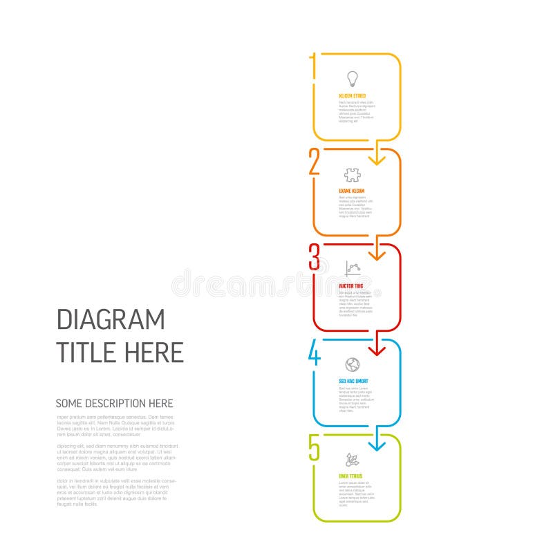 Vertical Simple Five Steps Infographic Schema Template Stock Vector ...