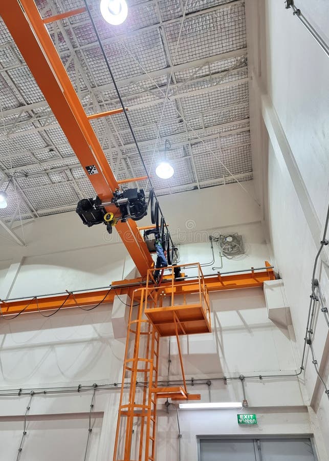 The Vertical of Single-girder Overhead Crane Inspection. Stock Photo ...