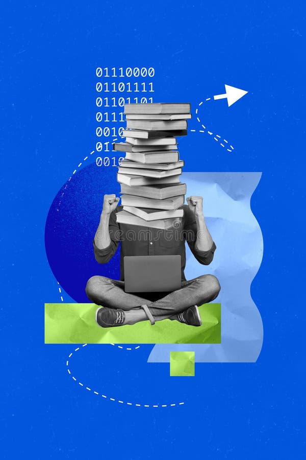 Vertical Sketch 3d Artwork Collage Poster of Headless Man Book ...