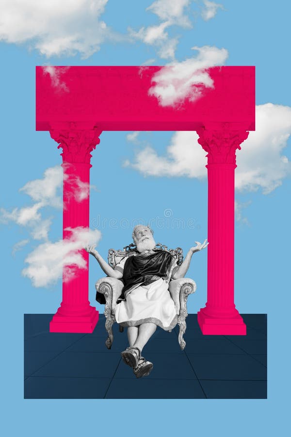 Vertical Sketch 3d Artwork Collage Poster of Minded Old Caesar Man King ...