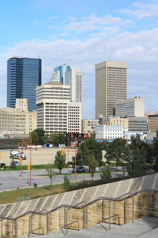 Vertical Skyline View of Winnipeg, Manitoba Stock Photo - Image of ...