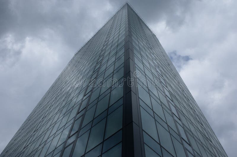 Vertical Skyscraper Office Building in Glass Stock Image - Image of ...