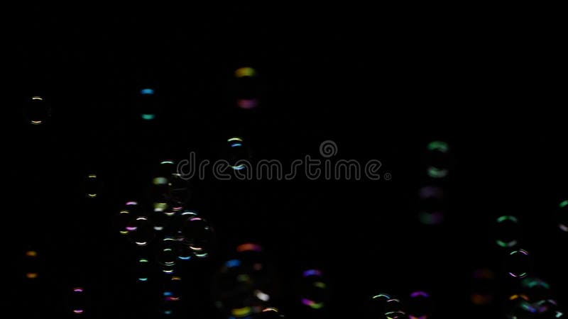 Vertical of Soap Water Bubbles Texture Flying Over Black Abstract ...