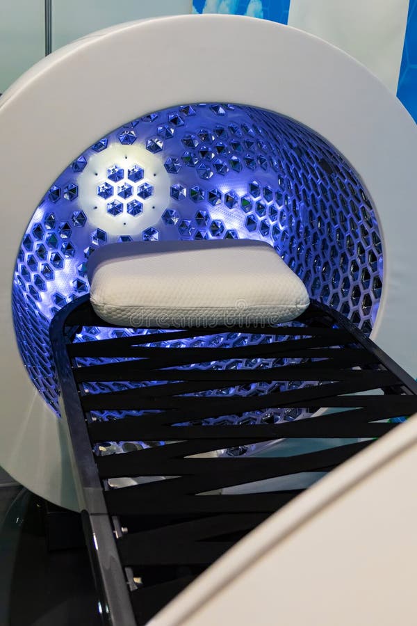 Vertical Solarium in the Shape of a Futuristic Capsule Chair with LED ...