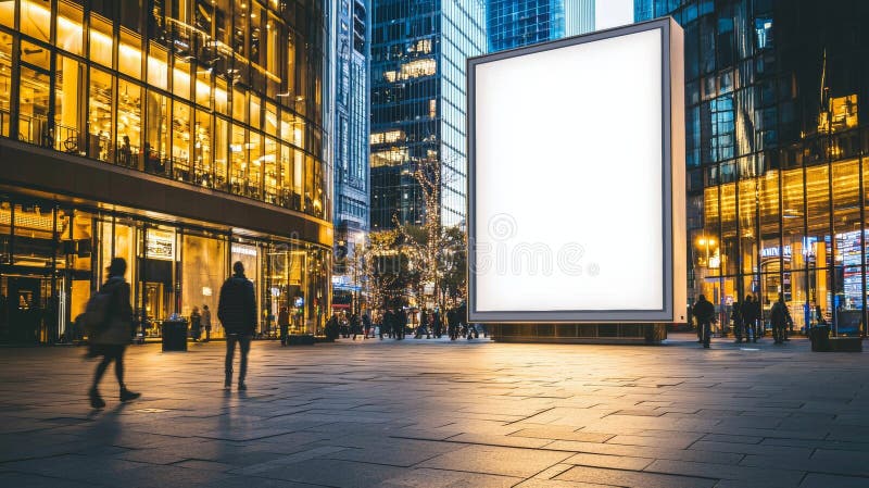 Vertical Space Advertisement Board, Blank White Signboard on Roadside ...