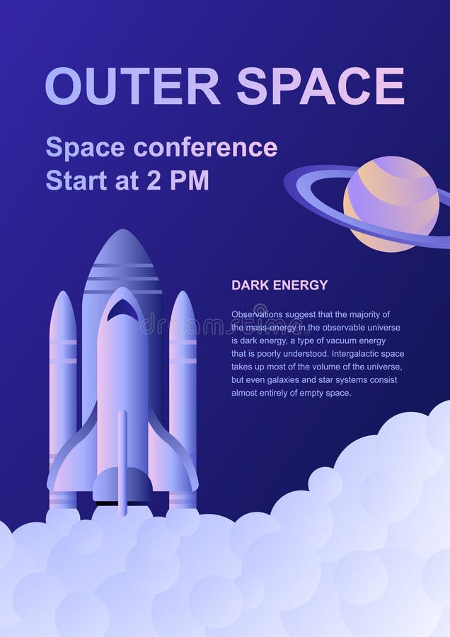 Space Exploration Hero Image Template with Rockets Stock Vector ...