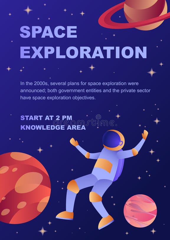 Vertical Space Exploration Conference Flyer Template Stock Vector ...