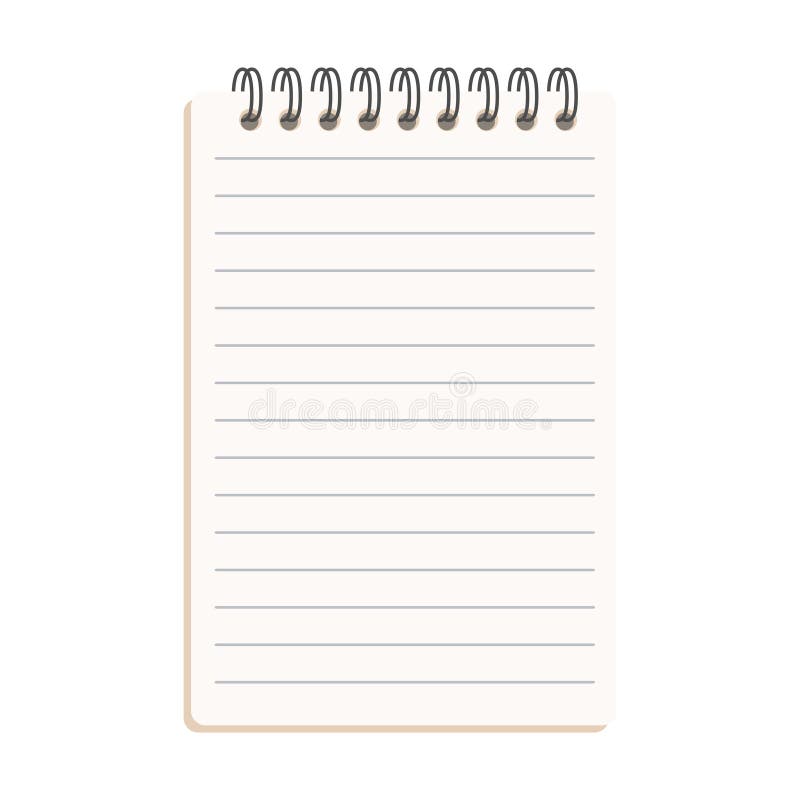 Vertical Spiral Notepad with Lined Pages Vector Illustration Image ...