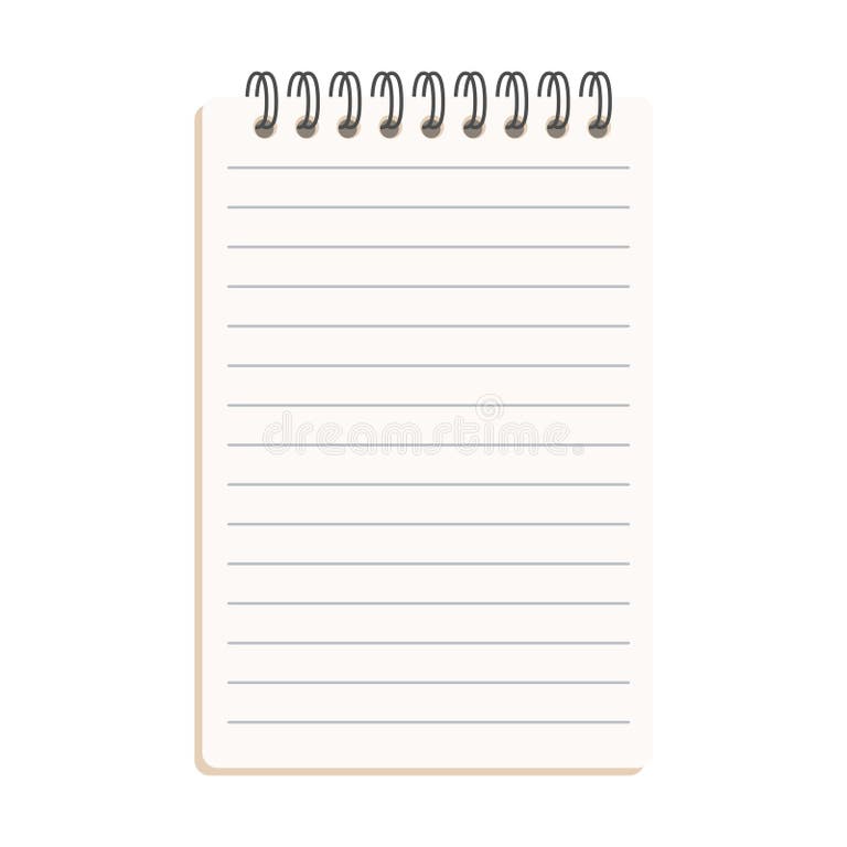 Vertical Spiral Notepad with Lined Pages Vector Illustration Image ...