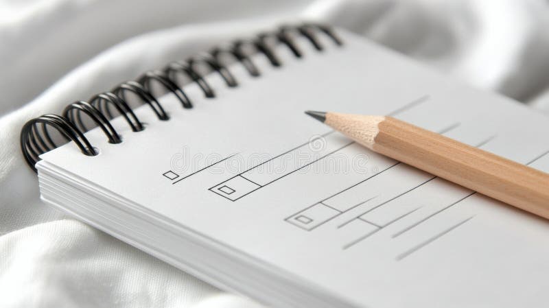 Vertical Spiral Notepad on White Fabric with Classroom Questionnaire ...