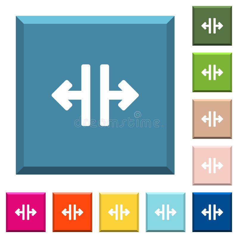 Vertical Split Tool White Icons on Edged Square Buttons Stock Vector ...