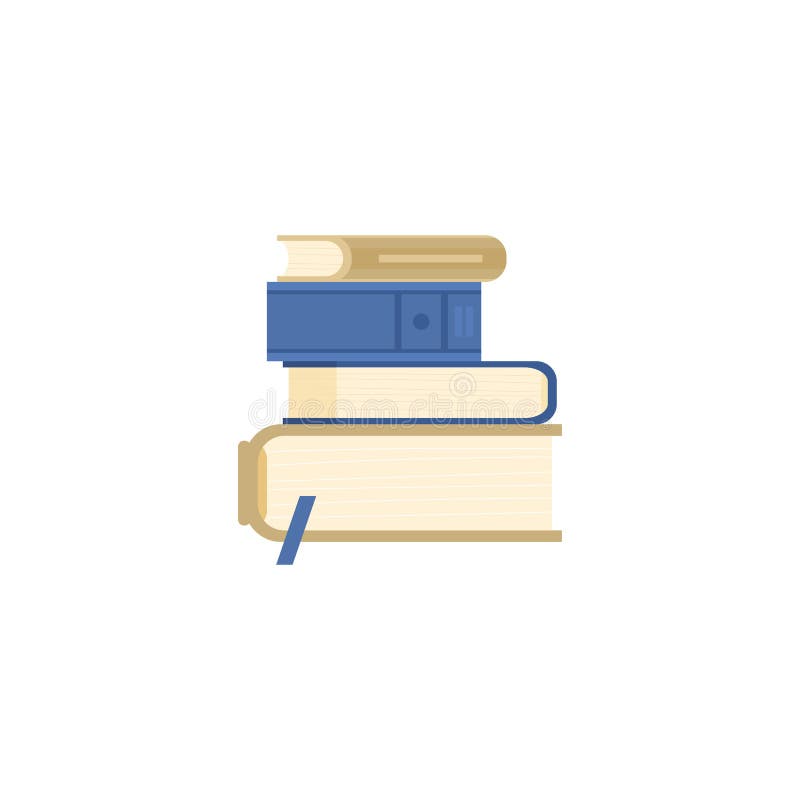 Vertical Stack of Books Cartoon Icon or Symbol Flat Vector Illustration ...