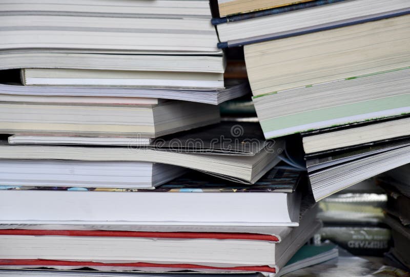 Vertical Stack of Books in a Pile Stock Image - Image of pile ...