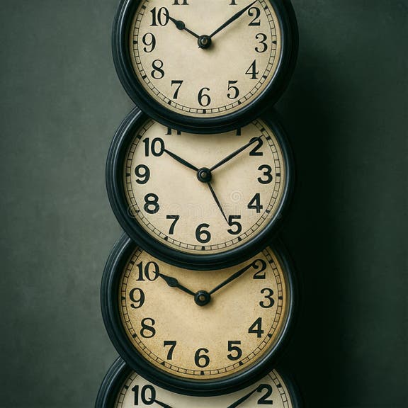Vertical Stack of Clocks â€ Conceptual Representation of Time Passing ...
