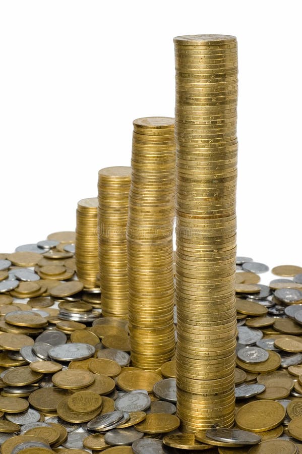 Vertical stack of coins stock photo. Image of bunch, economy - 7152786