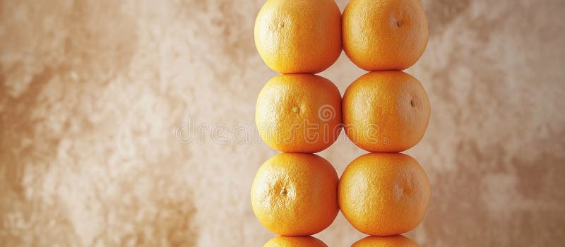 Vertical Stack of Mandarins with Monochrome Background, Generative Ai ...