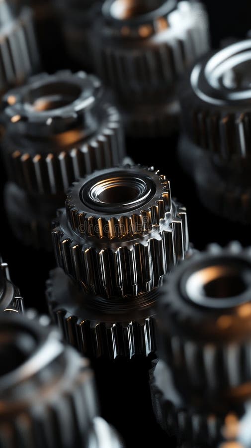 Vertical Stack of Metal Gear Components Stock Photo - Image of ...