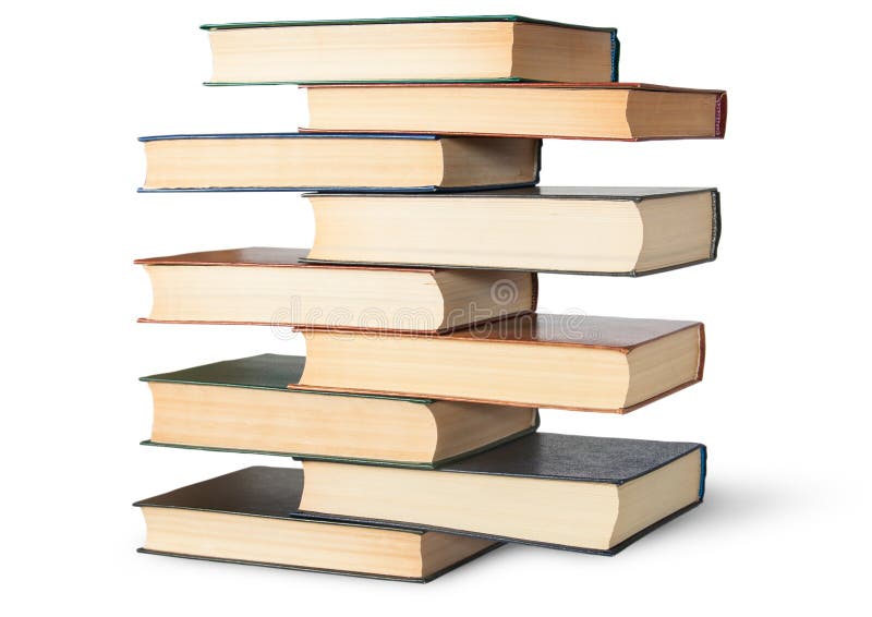 Vertical Stack in Old Books Top View Stock Photo - Image of closeup ...