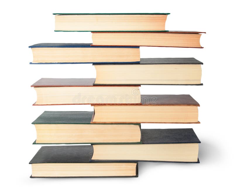 Vertical Stack in Old Books Top View Stock Photo - Image of closeup ...