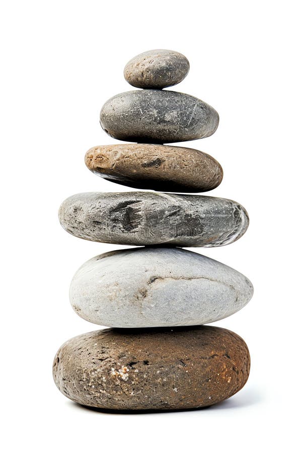 Vertical Stack of Rock on White Background, AI Generated Stock ...