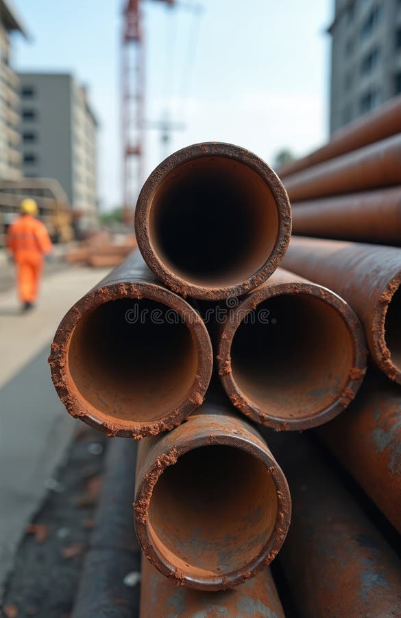 Stack of Rusty Shipping Containers in Industrial Area Stock Image ...