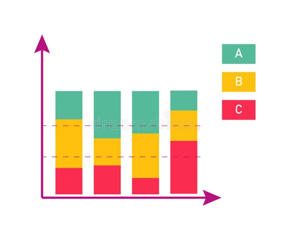 Vertical Stacked Bar Chart for Presentation Stock Vector - Illustration ...
