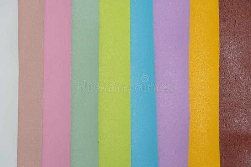 Vertical Stacking of Layers of Colorful Leather Fabric. Stock Photo ...