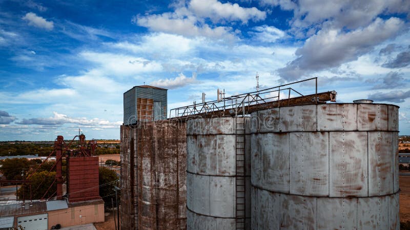 Vertical Steel Tank of the Factory Stock Image - Image of machinery ...