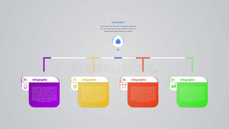 Colorful Vertical Workflow Timeline Infographic 4 Step Options Stock ...