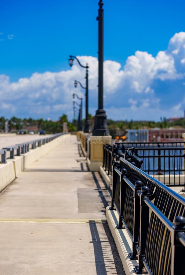 Vertical Stock Image Drawbridge Metal Railings and Pedestrian Walkway ...